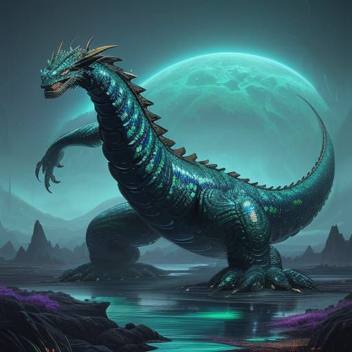 Imugi resembling a centipede - Ethereal Imugi Dragon in Vibr...