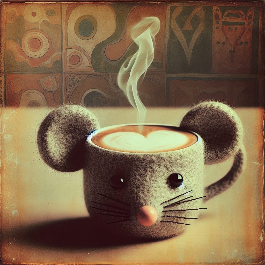 Mouse-themed milk coffee - Mouse-themed milk coffee