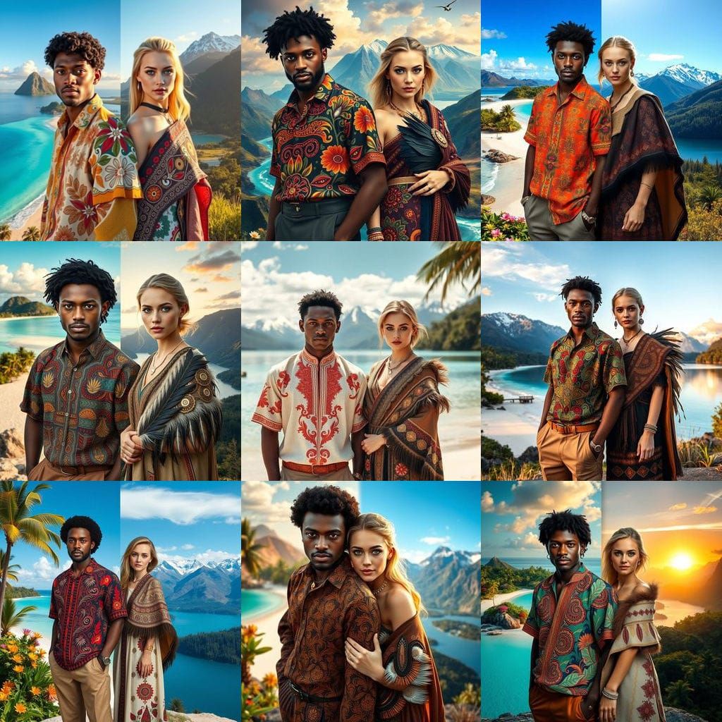 Couple in Cultural Harmony - AI Art