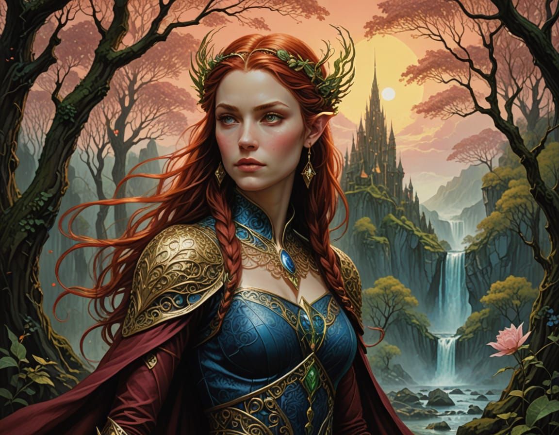 Royal Elf - Majestic Dual Portrait in Oil Painting Style