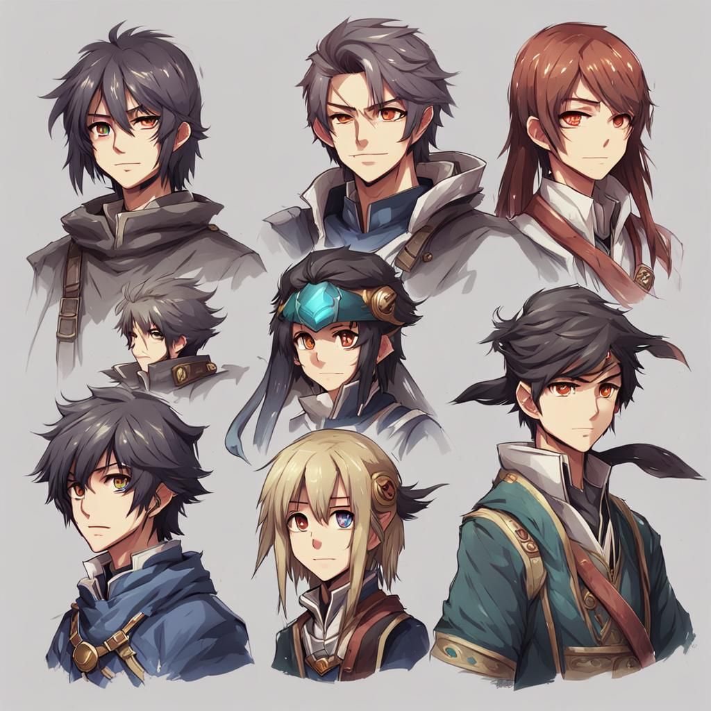 Character concept art rpg video game portraits alternate expressions ...