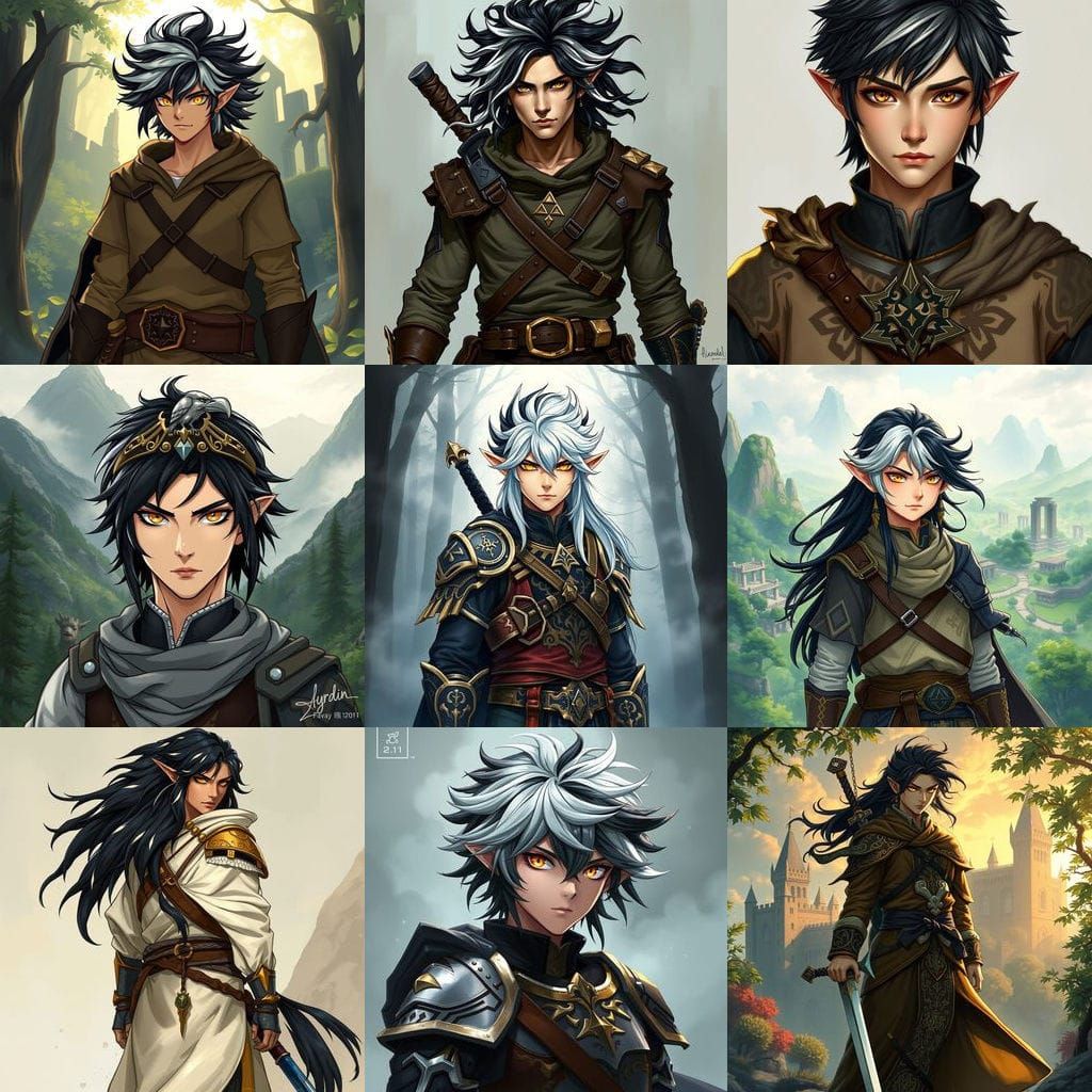 Vali Ravenclaw as a male Legend Of Zelda character with black and white ...