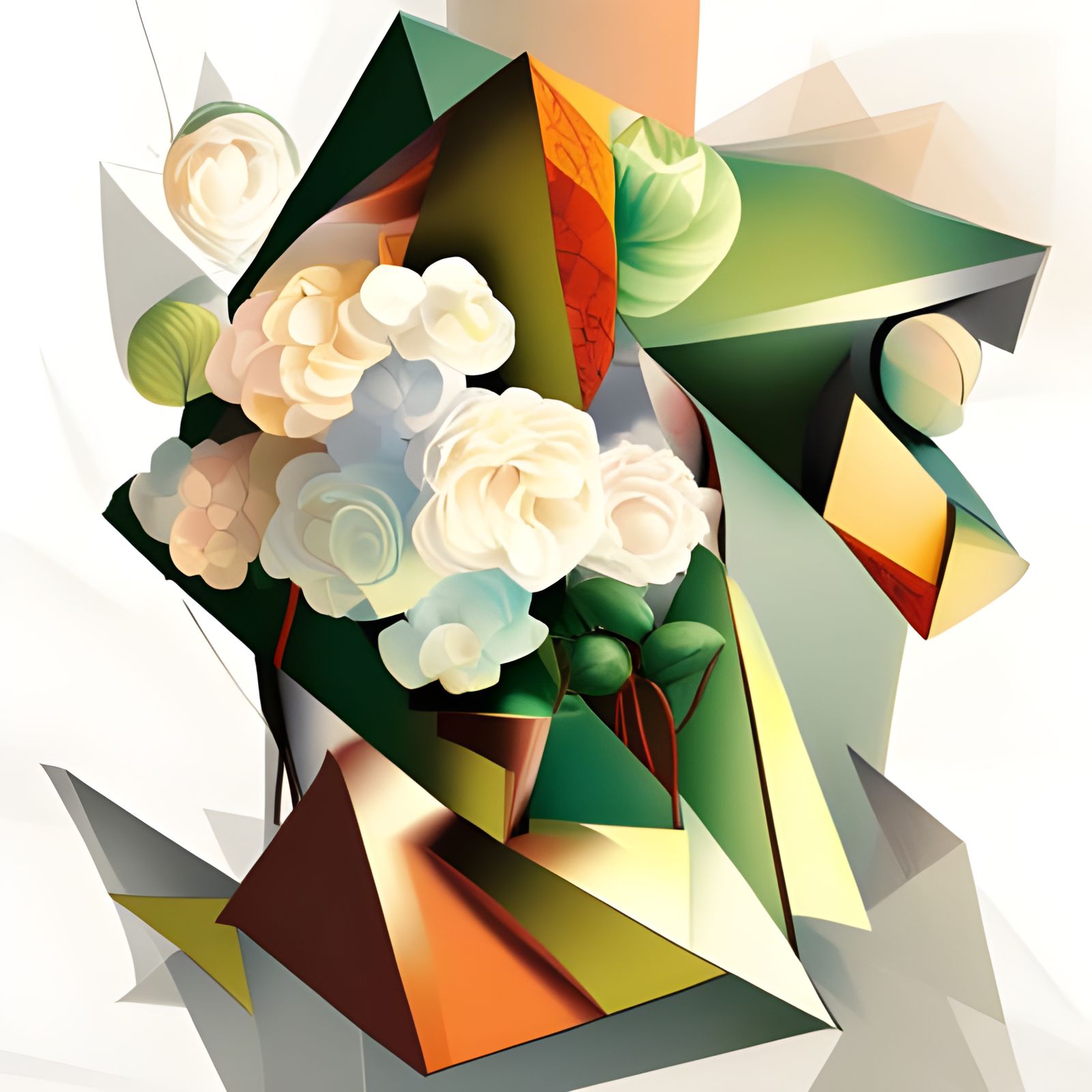 Cubism bouquet of flowers - AI Generated Artwork - NightCafe Creator