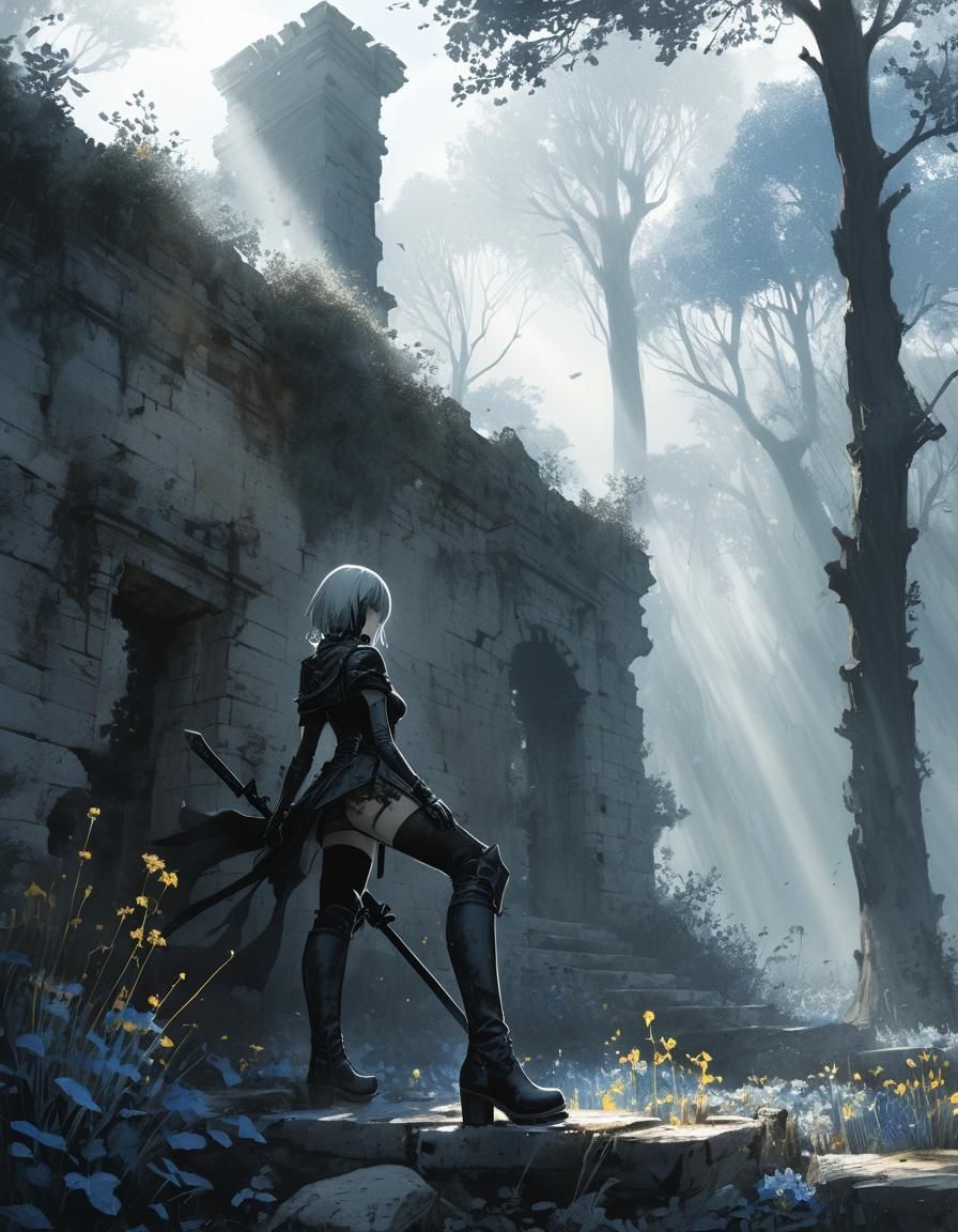 Nier Automata's 2B VIII - AI Generated Artwork - NightCafe Creator