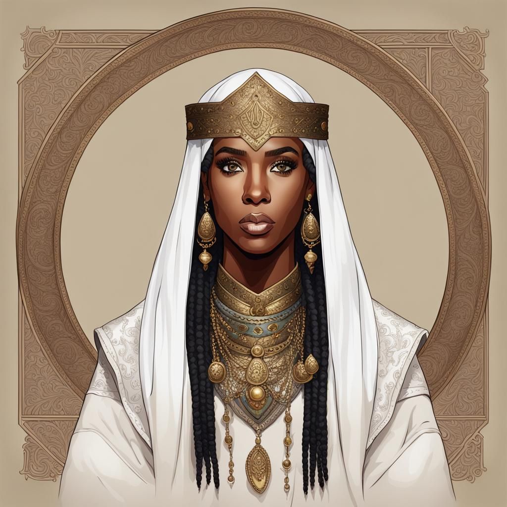 Kelly Rowland is a medieval north-african mage - AI Generated Artwork ...