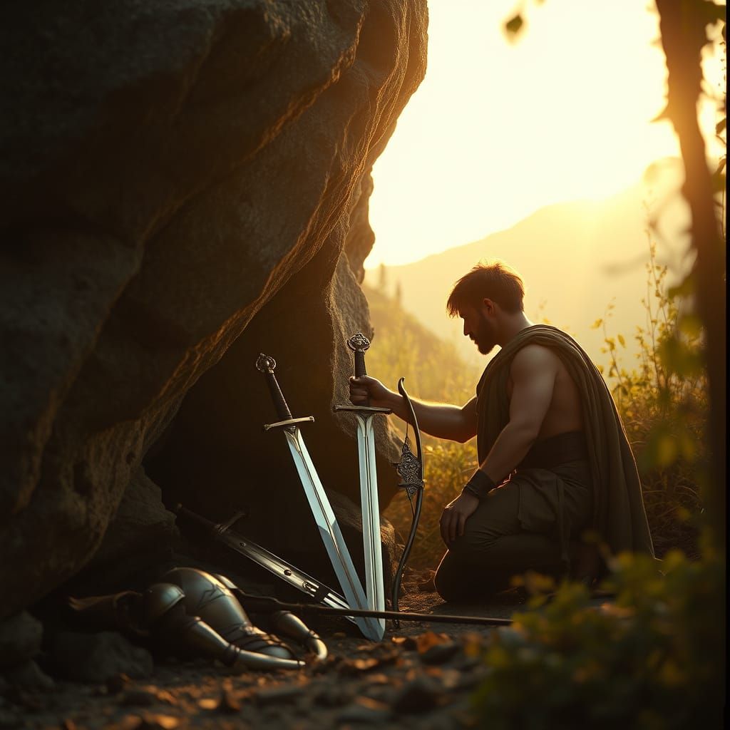 Theseus Discovers His Father's Legacy in Ancient G... - AI Art