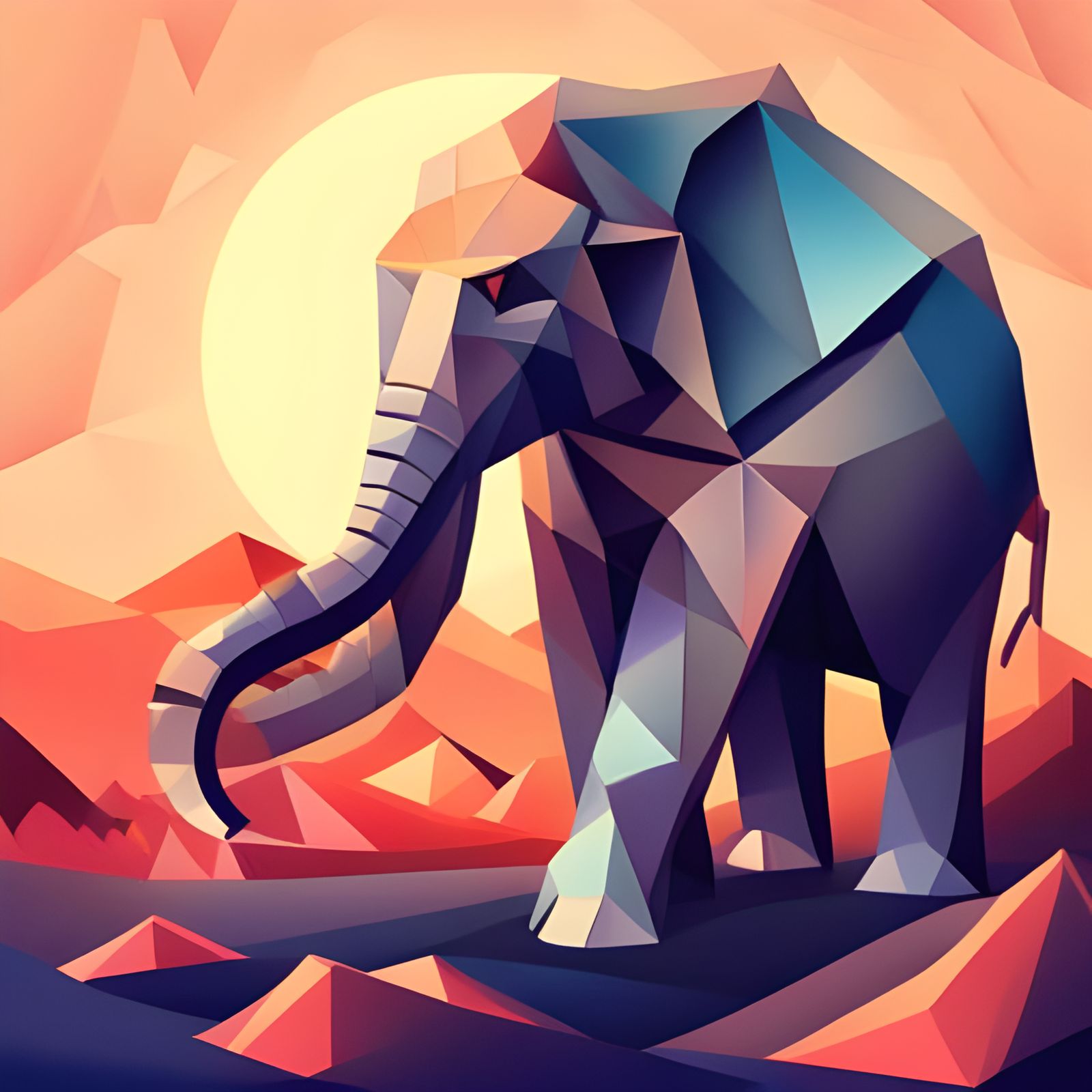 cubist elephant - AI Generated Artwork - NightCafe Creator