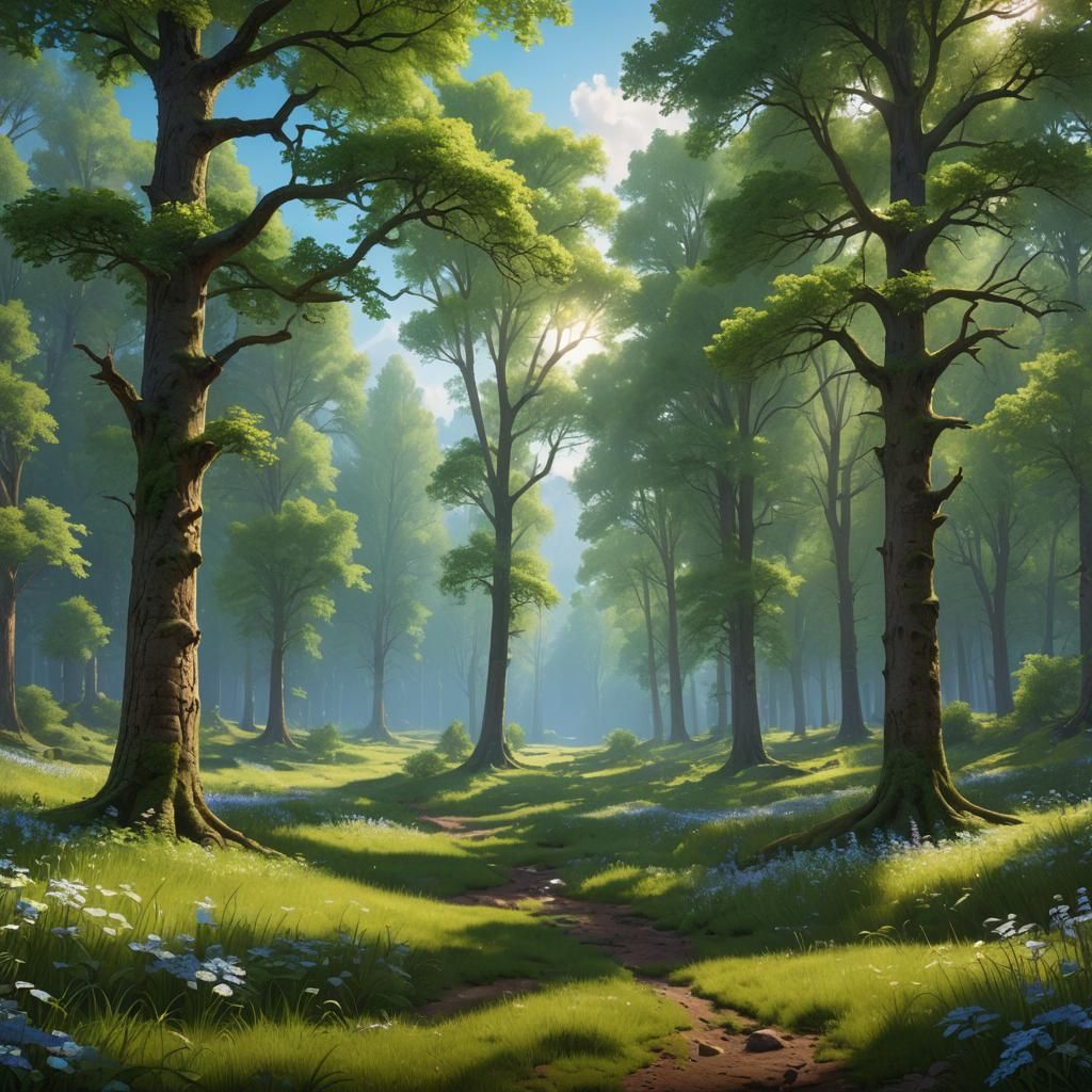 a grassy glade - AI Generated Artwork - NightCafe Creator