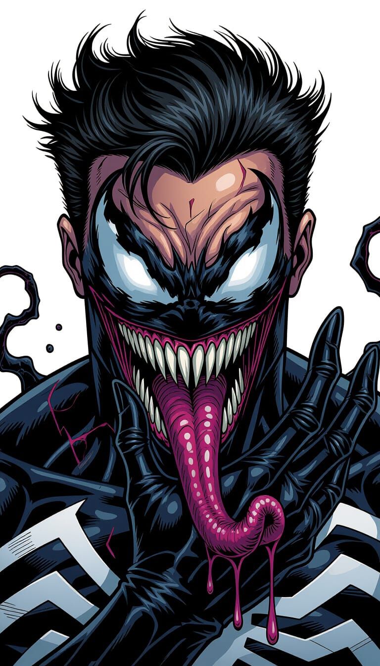 Menacing Venom Symbiote Transformation in Comic Bo... - AI Art