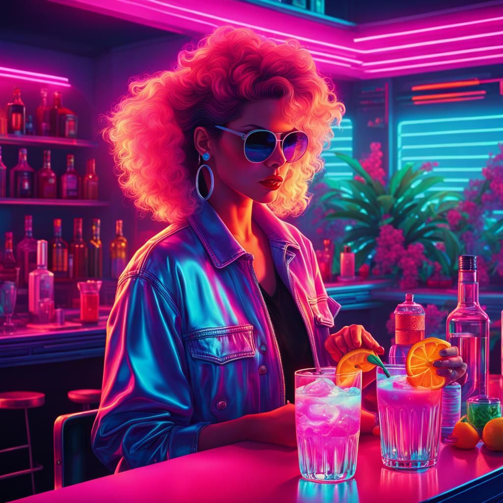 Bartender girl - AI Generated Artwork - NightCafe Creator