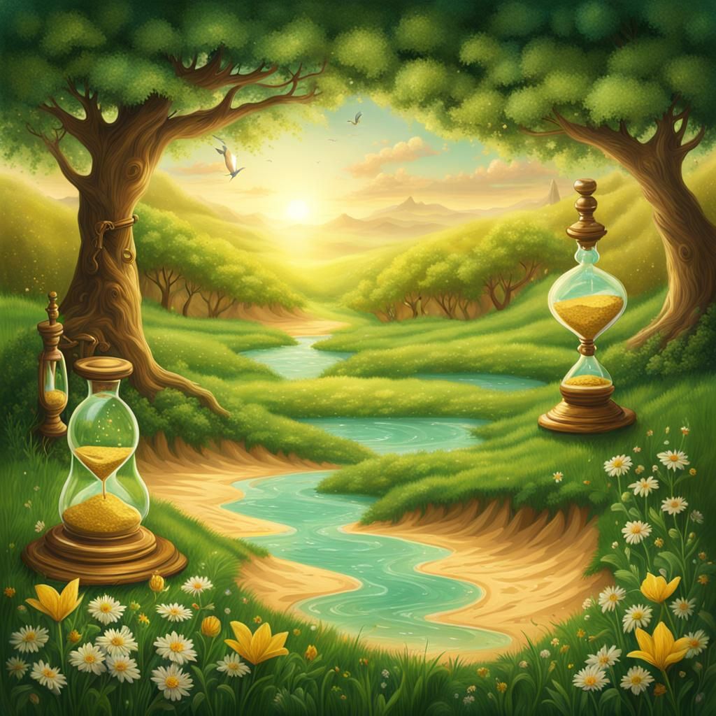 "a fantasy nature, telling time - AI Generated Artwork - NightCafe Creator