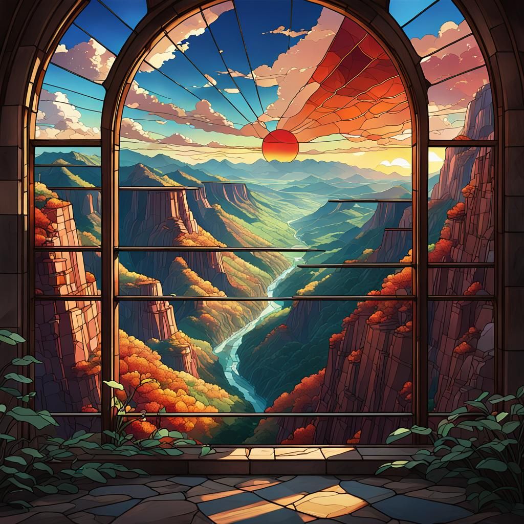 Overviewing the canyon v.2 - AI Generated Artwork - NightCafe Creator