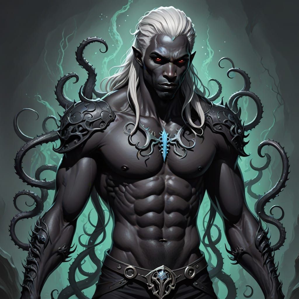Male Drow - Ethereal Drow Warrior with Tentacles