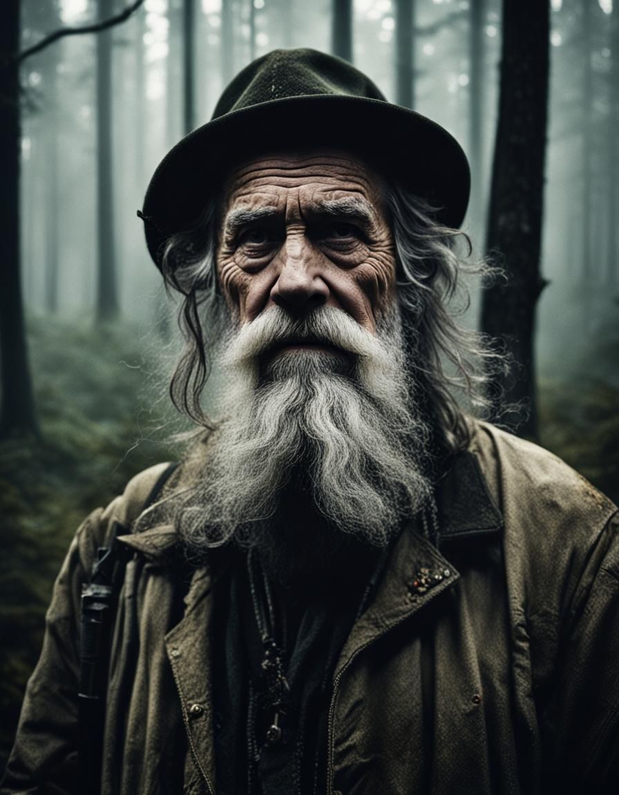 Old man, old forest - AI Generated Artwork - NightCafe Creator