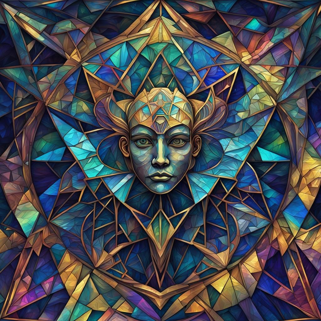 (Hyper detailed geometic cubistic art of a butterfly inspired Venetian ...