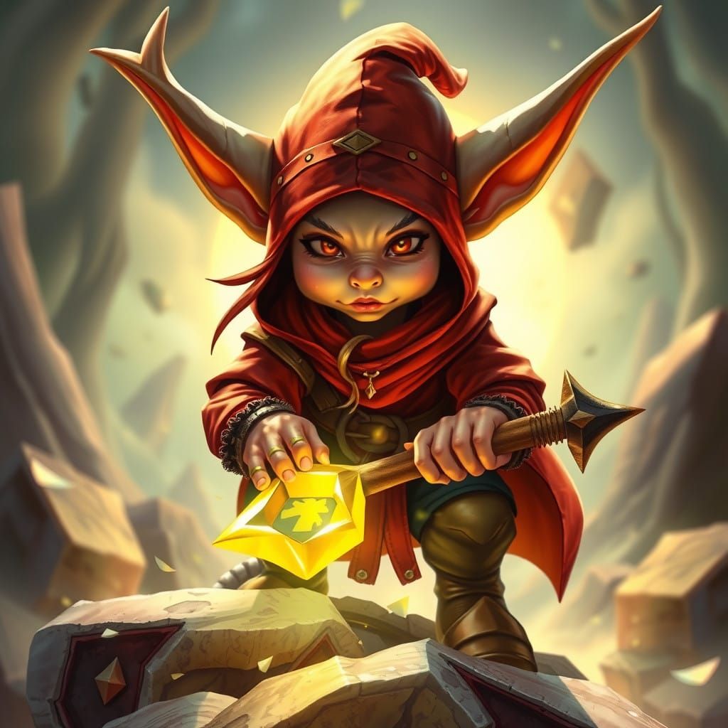 Goblin Playing Card in Vibrant Anime Style - AI Art