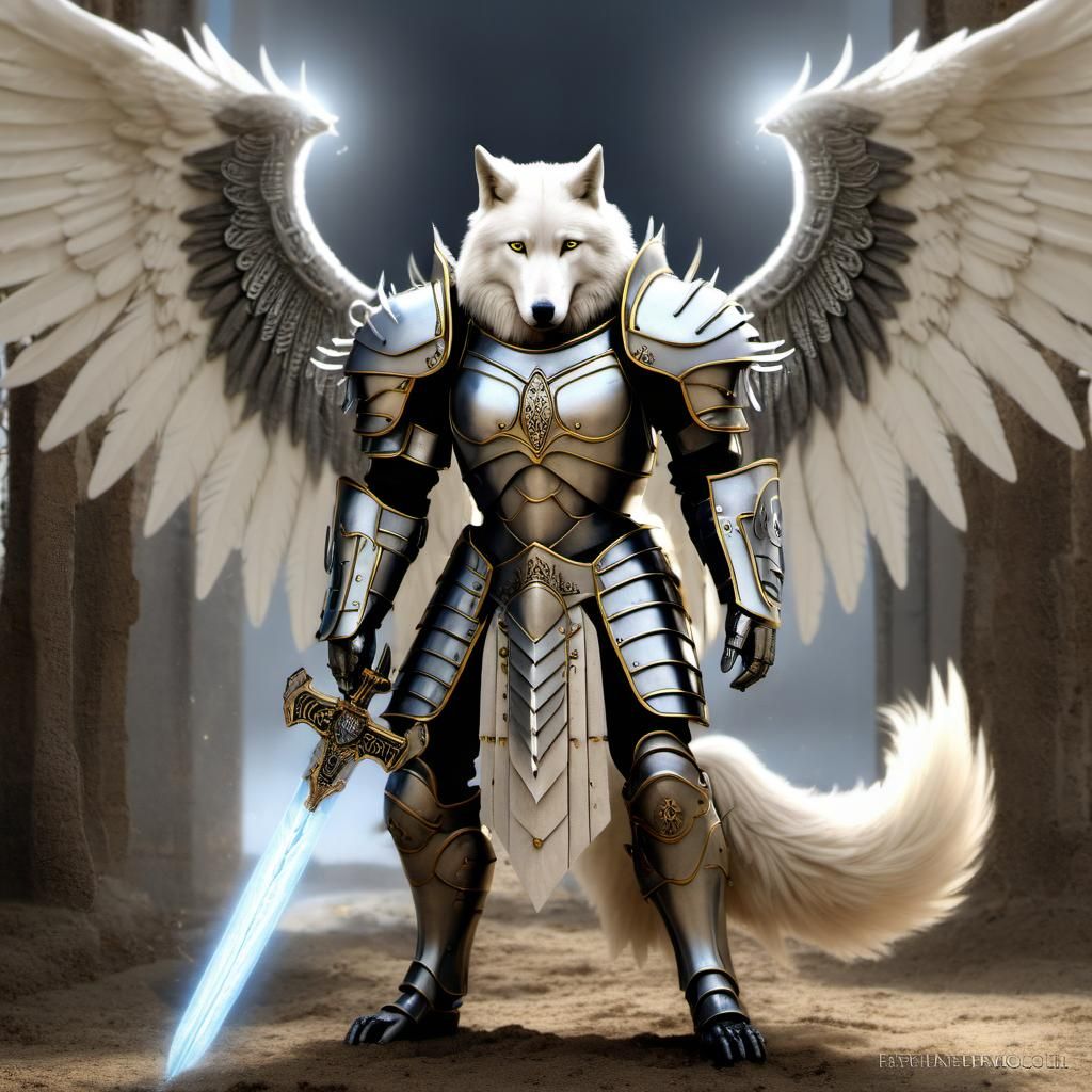 Archangel Wolf - AI Generated Artwork - NightCafe Creator