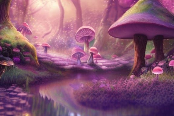 fairy mushroom forest - AI Generated Artwork - NightCafe Creator