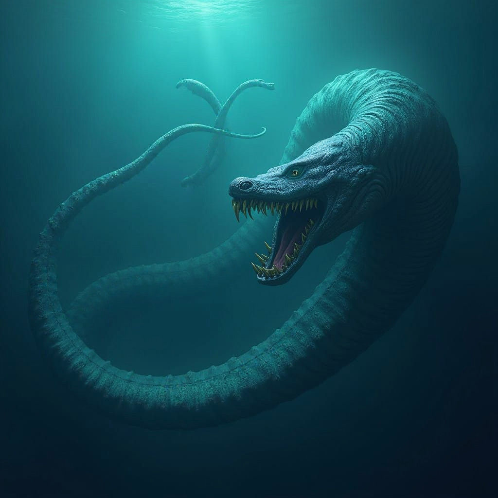 Gargantuan Slug-Like Sea Monster Unveils Fiery, Bi... - AI Art