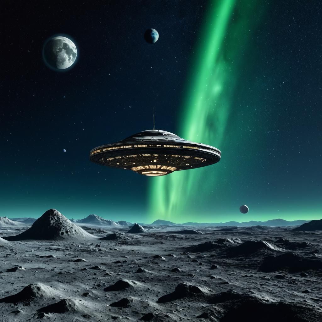 Hyper Realistic Miniature Spaceship on the Moon's ... - AI Art