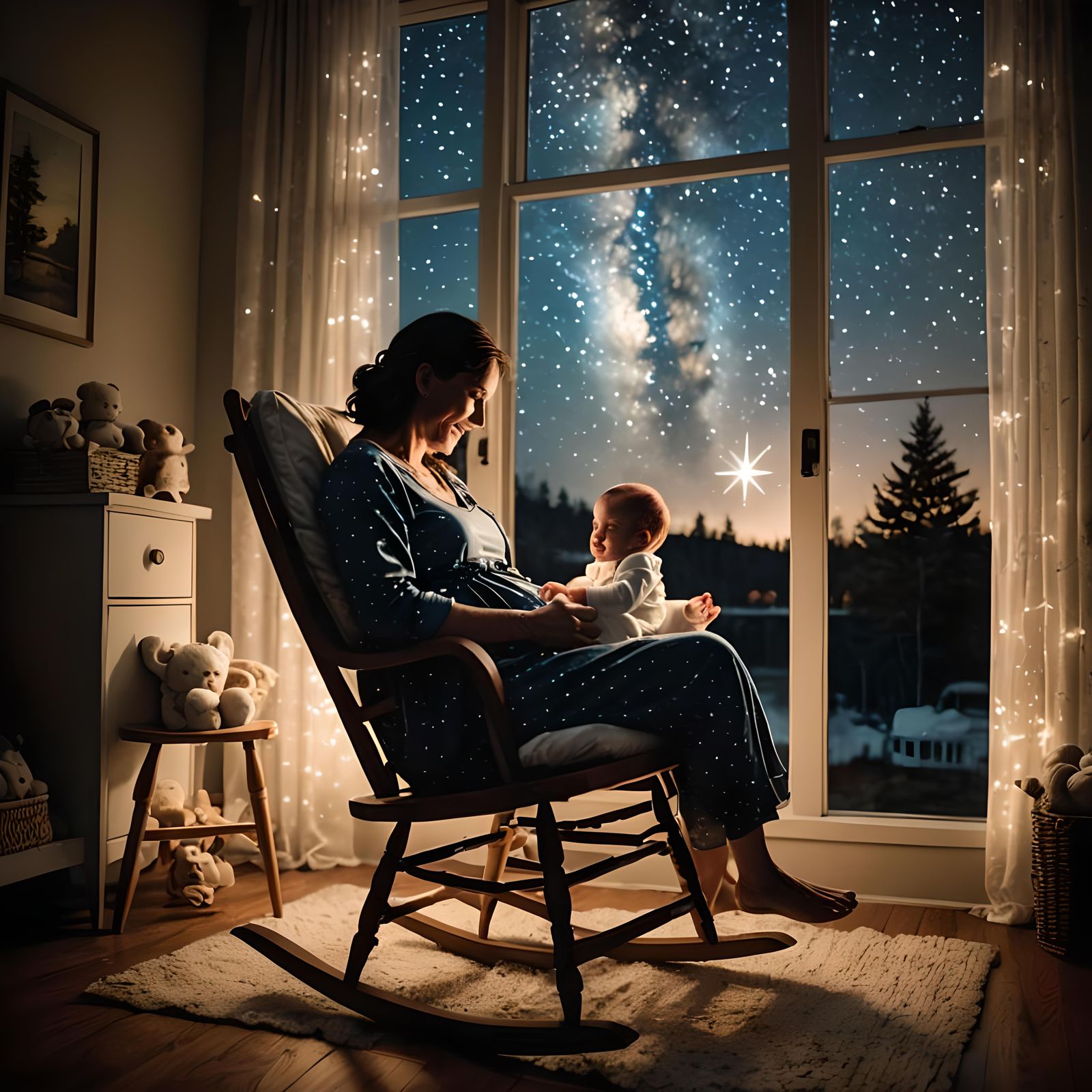 Mother's Rocking Grace - AI Generated Artwork - NightCafe Creator