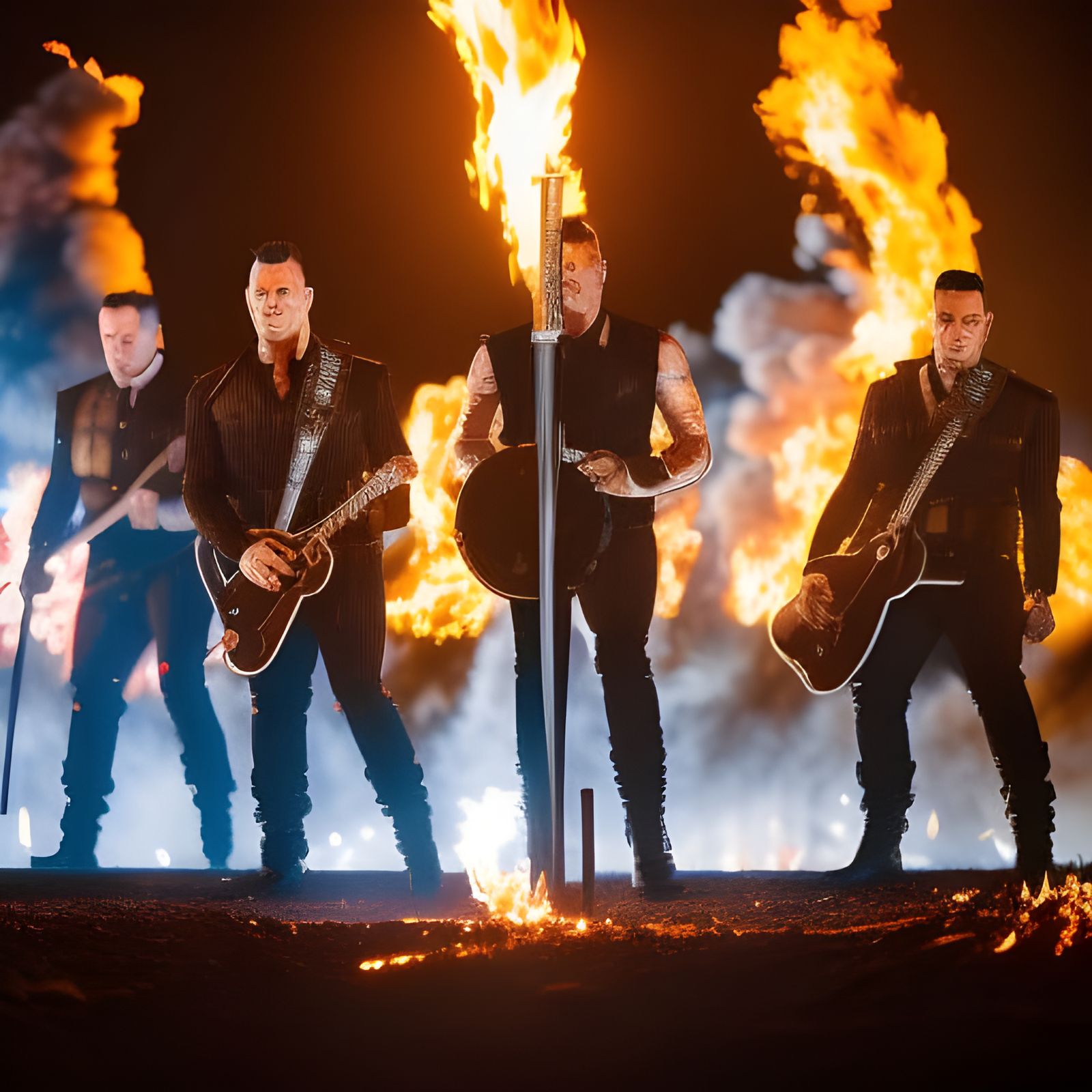 Rammstein on stage - AI Generated Artwork - NightCafe Creator