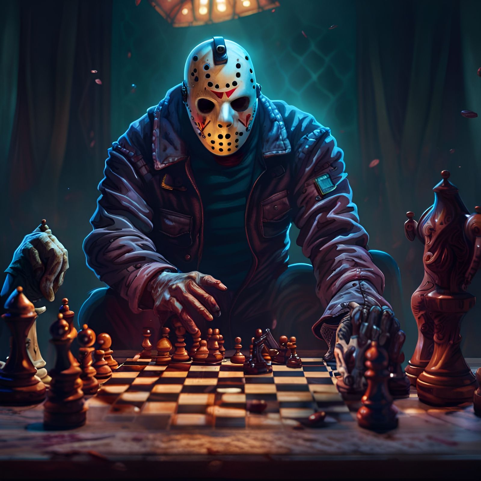 Chess Grandmaster Jason Voorhees - AI Generated Artwork - NightCafe Creator