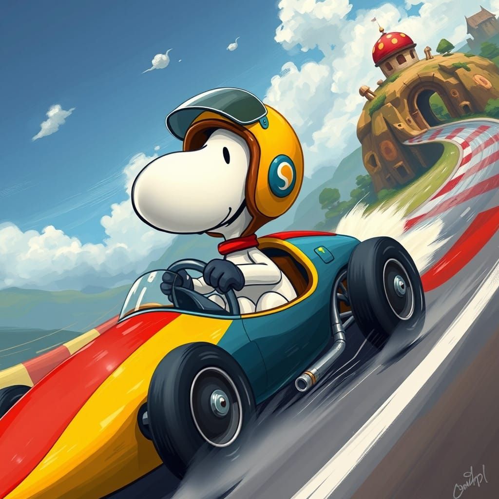 Snoopy meets Mario carts - Snoopy meets Mario carts