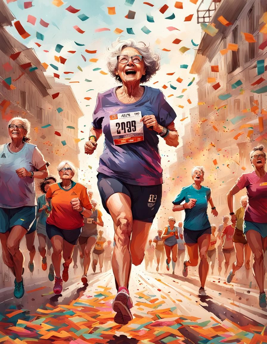 Run Grandma Run - AI Generated Artwork - NightCafe Creator