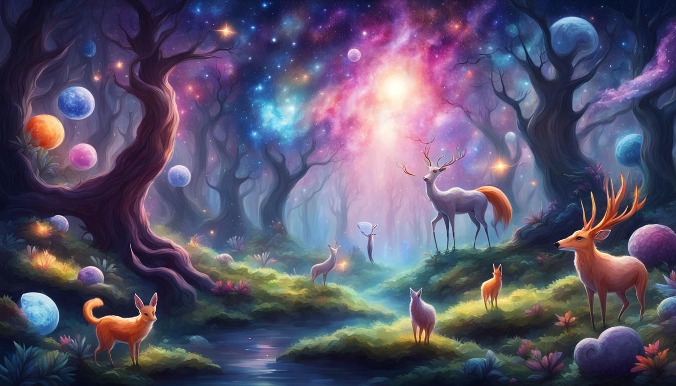 magic galaxy forest - AI Generated Artwork - NightCafe Creator