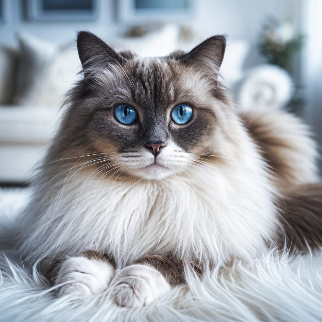 Ragdoll Pose - Stunning Ragdoll Cat in Photorealistic Pose