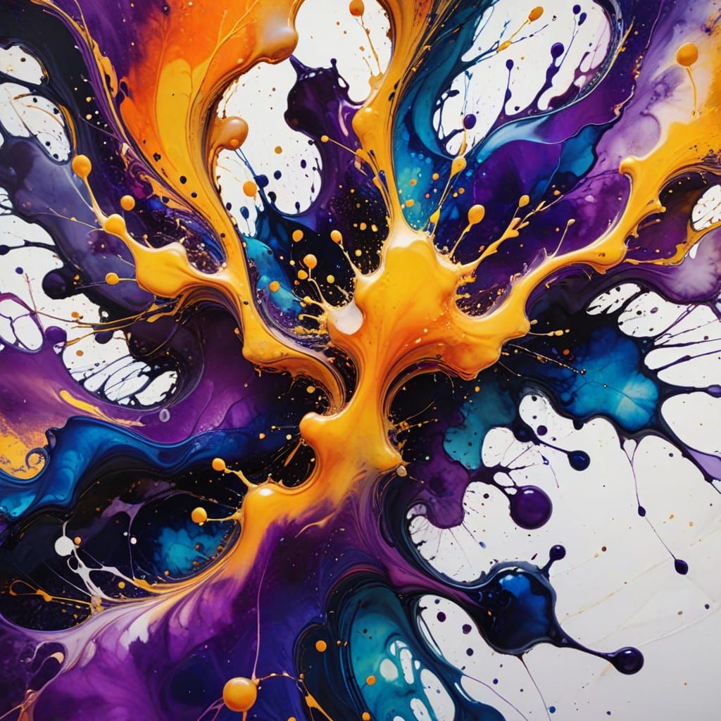 Alcohol ink splatters - Vibrant Abstract Art with Swirling ...