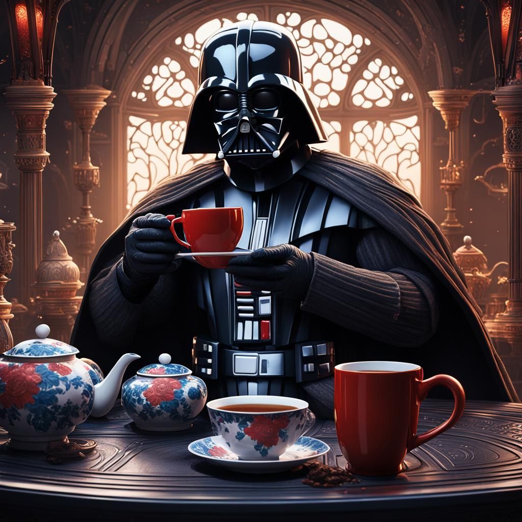 Darth Vader Tea Time 5 - AI Generated Artwork - NightCafe Creator