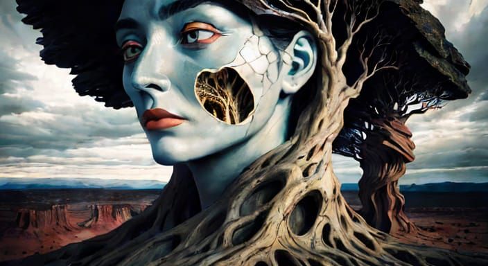 Surrealist Masterpiece: Fragmented Woman in Twiste... - AI Art