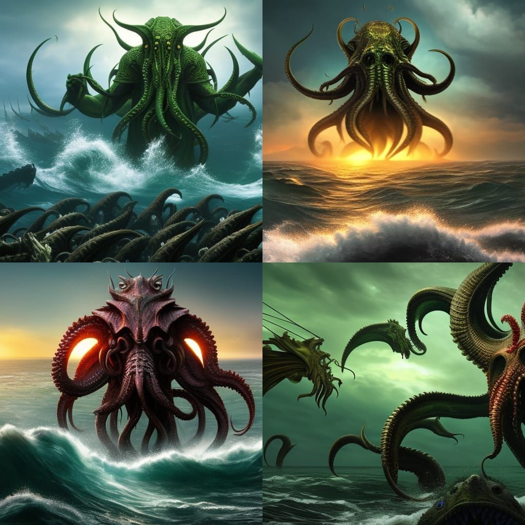 Elder God Cthulhu and his massive army - AI Generated Artwork ...