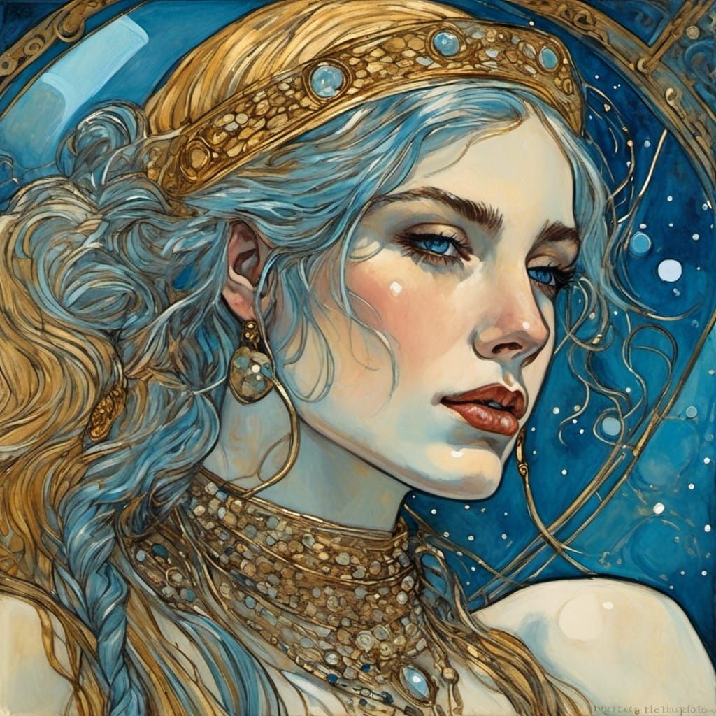 Nouveau Moon cub - AI Generated Artwork - NightCafe Creator