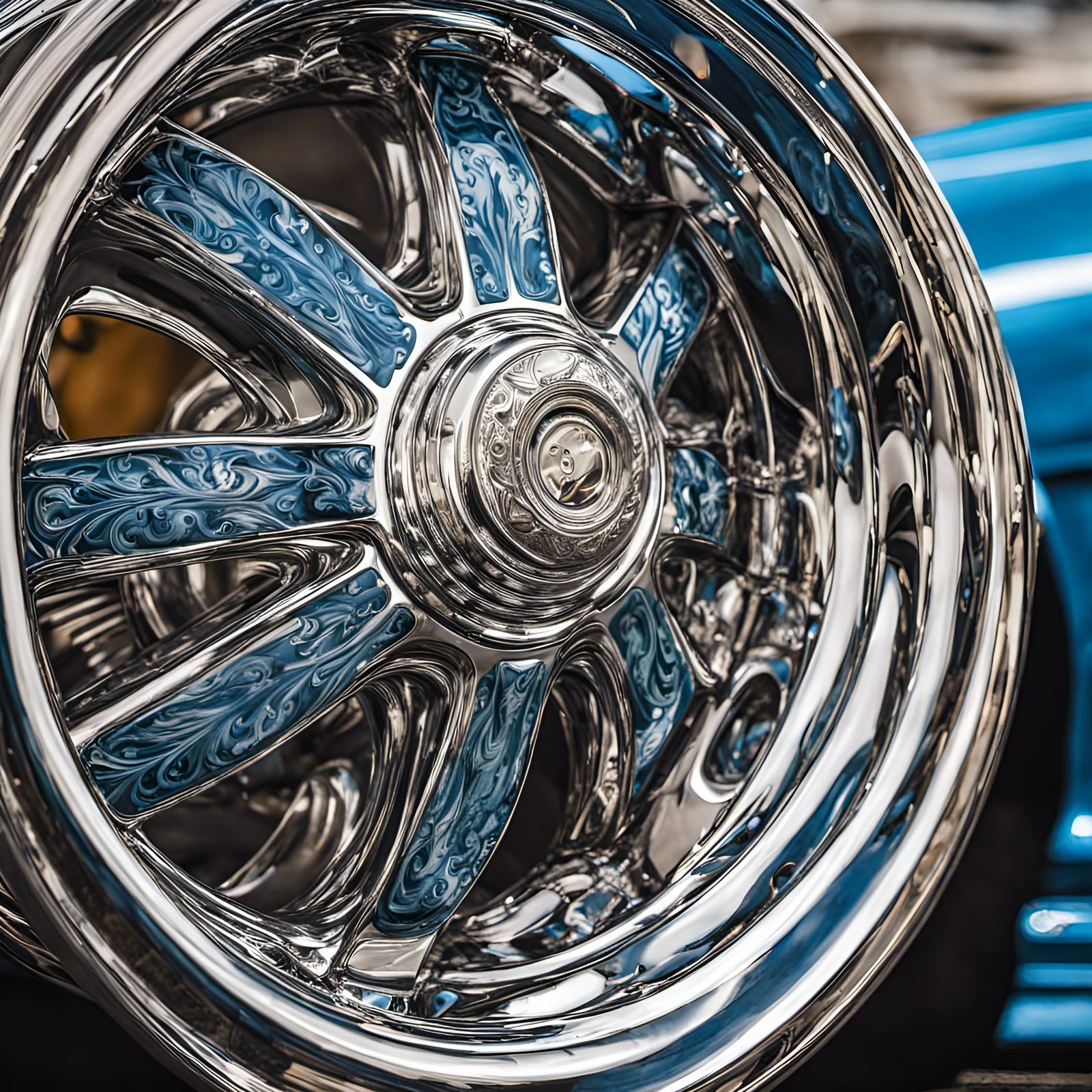 Lowrider Engraved & Airbrushed Wheels - AI Generated Artwork ...