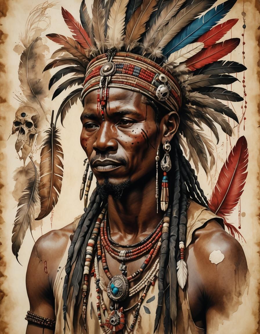 tribal African Shaman - AI Generated Artwork - NightCafe Creator