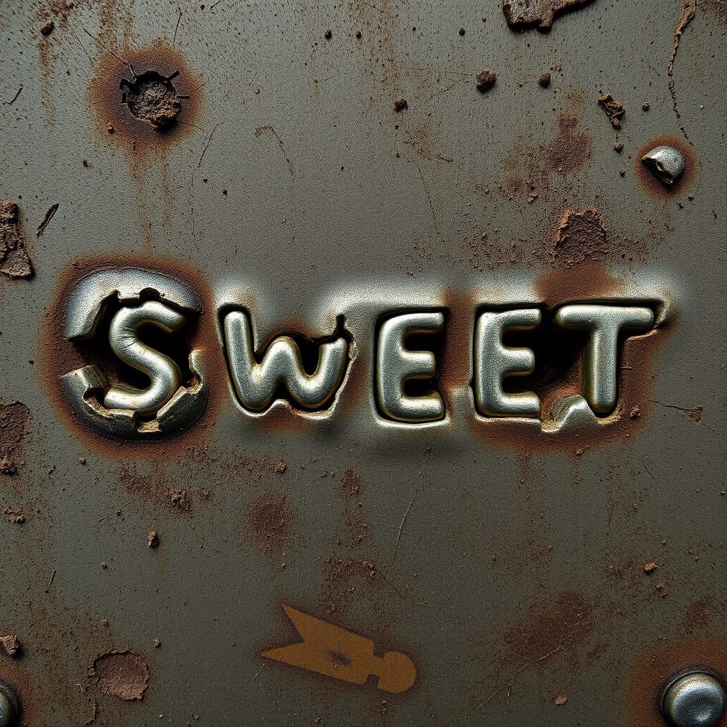 Bullet holes that spell SWEET - Whimsical Bullet Holes Spell...