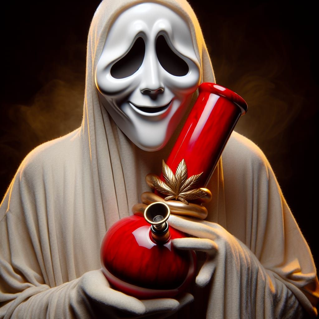 Ghost holding a bong - AI Generated Artwork - NightCafe Creator