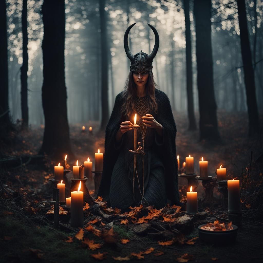 Norse Samhain ritual in the forest - AI Generated Artwork - NightCafe ...