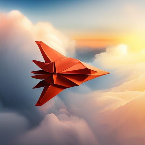 Fighter jet Origami - AI Generated Artwork - NightCafe Creator