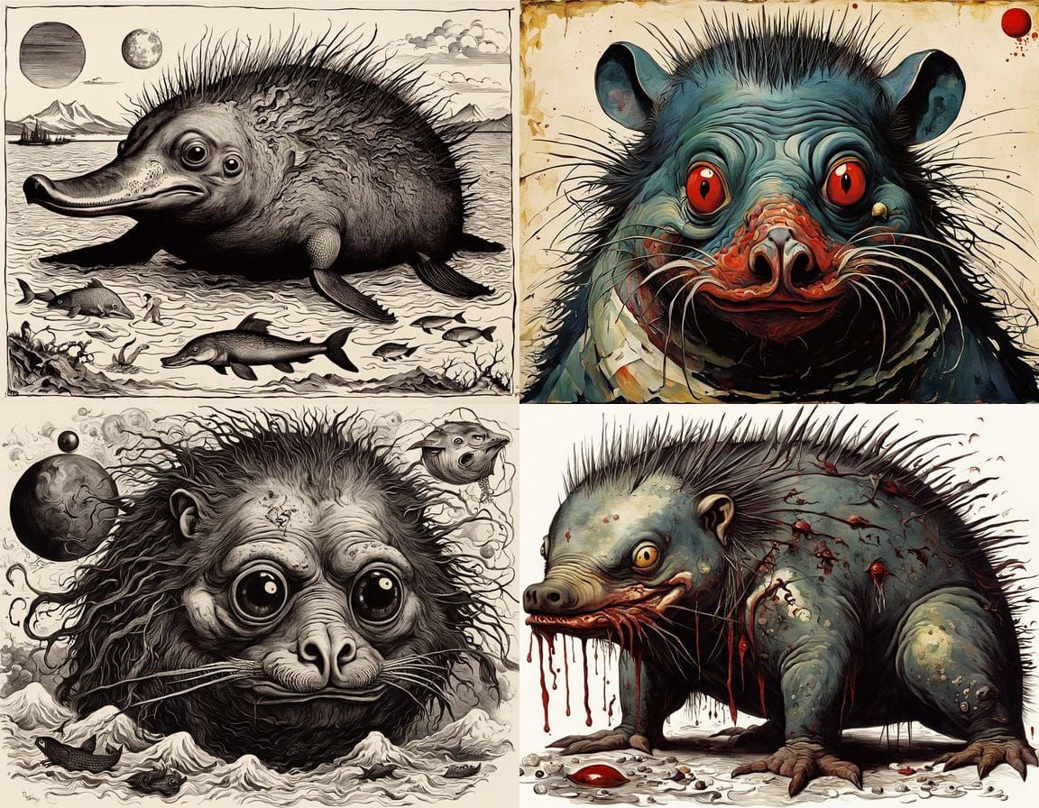 Cubist Horror Hybrid of Mythical Beasts - AI Art