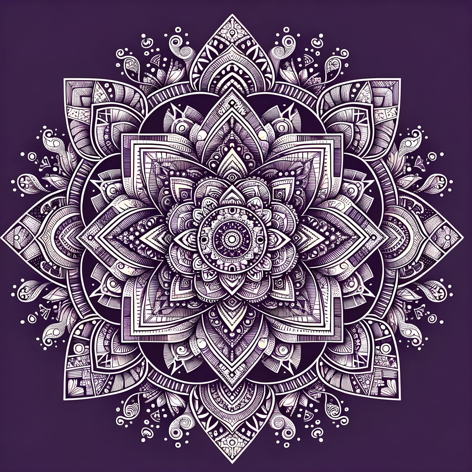 Mindfulness. zentangle symmetrical sacred geometry - AI Generated ...