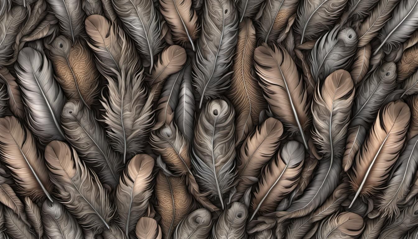 seamless pattern of feathers skin shapes or forms. The shapes or forms ...
