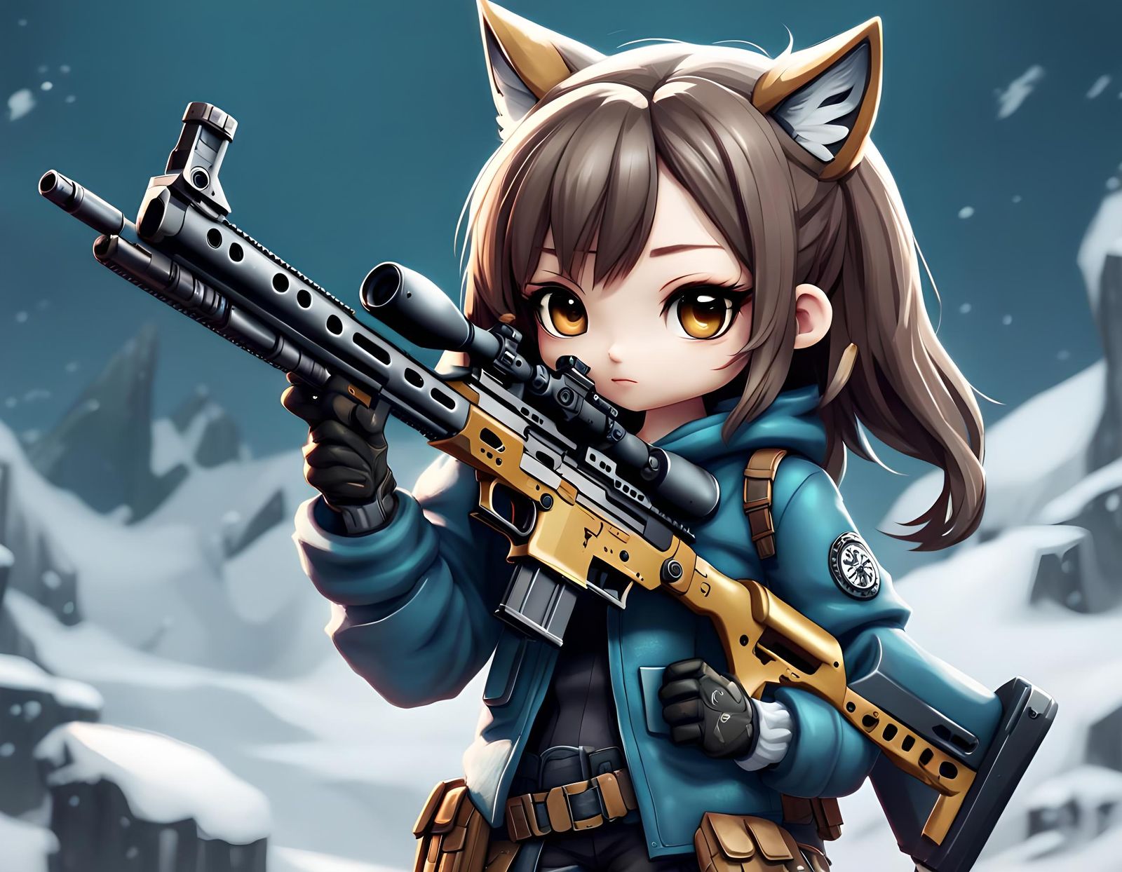 Chibi Gun. - AI Generated Artwork - NightCafe Creator