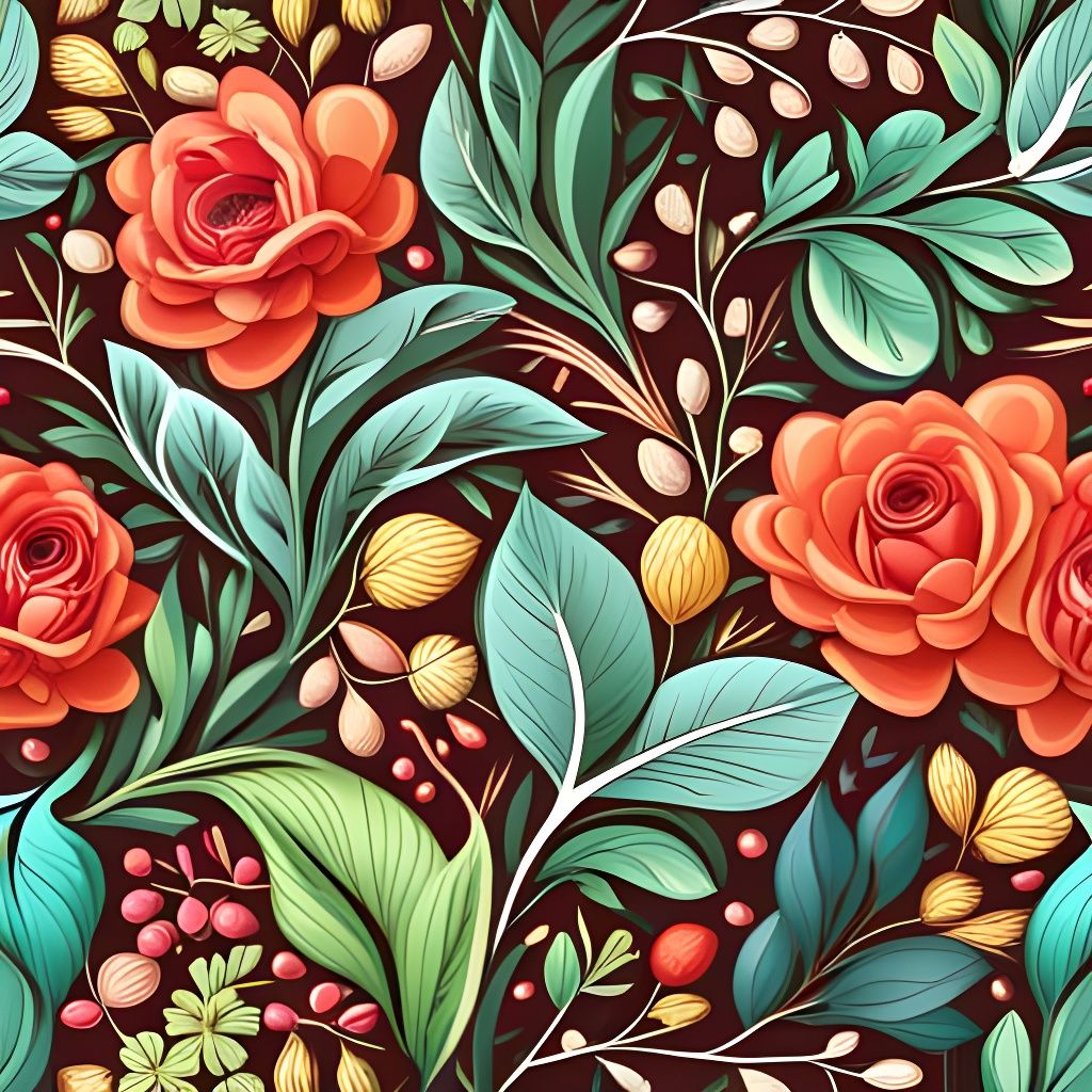seamless floral pattern 3D - AI Generated Artwork - NightCafe Creator