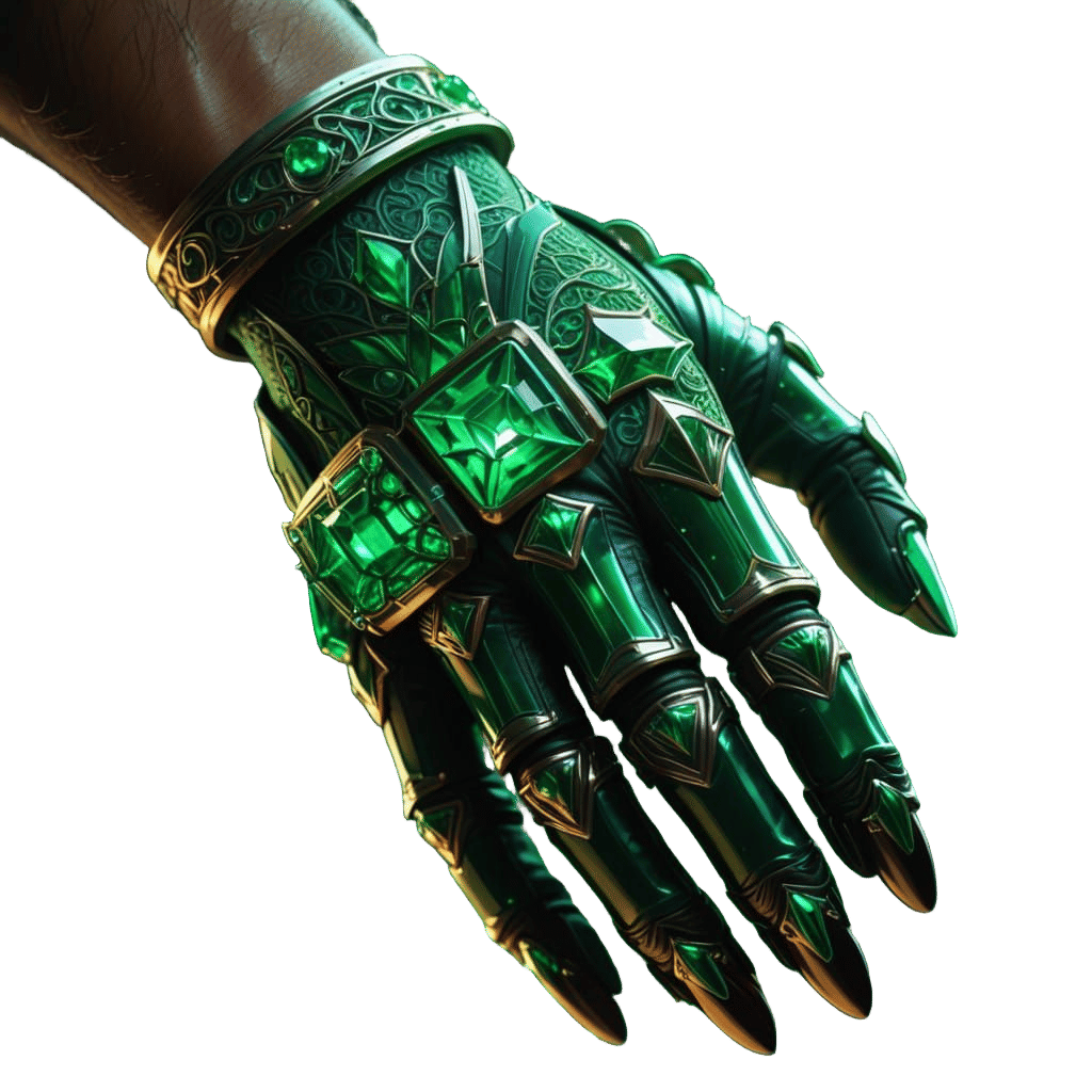 Emerald Starmetal Razor Claws - Emerald Green Starmetal Glov...