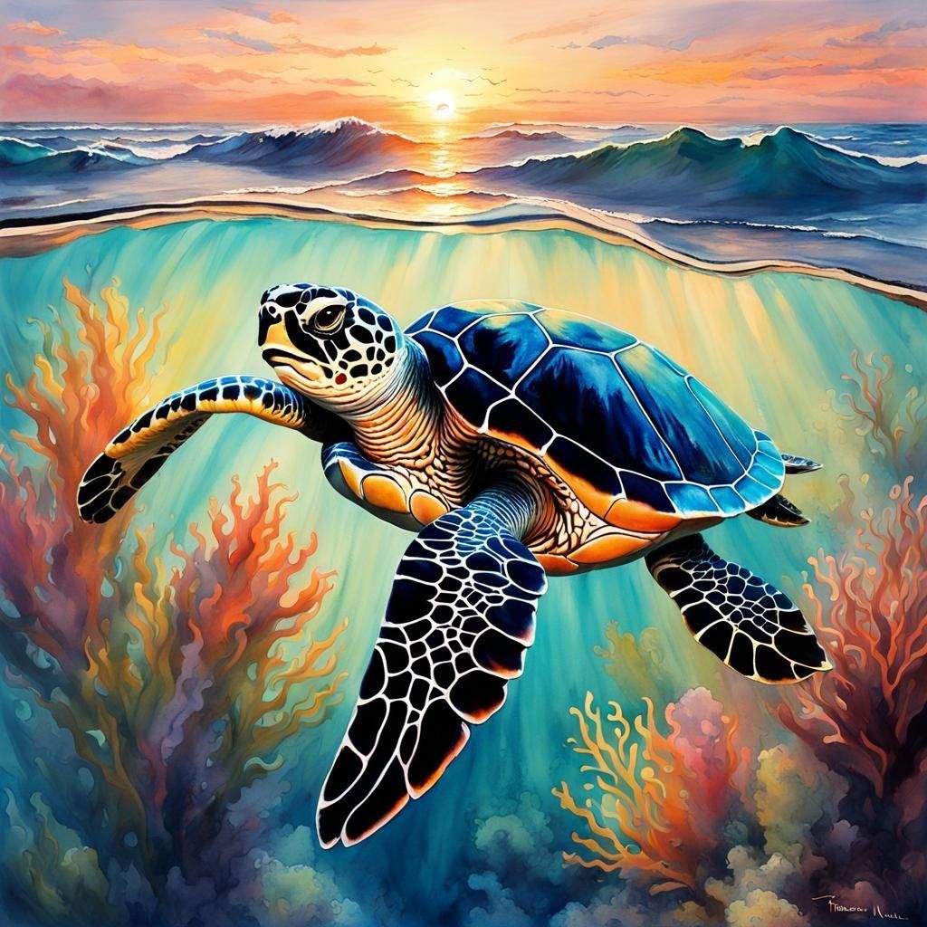 sea turtle - AI Generated Artwork - NightCafe Creator
