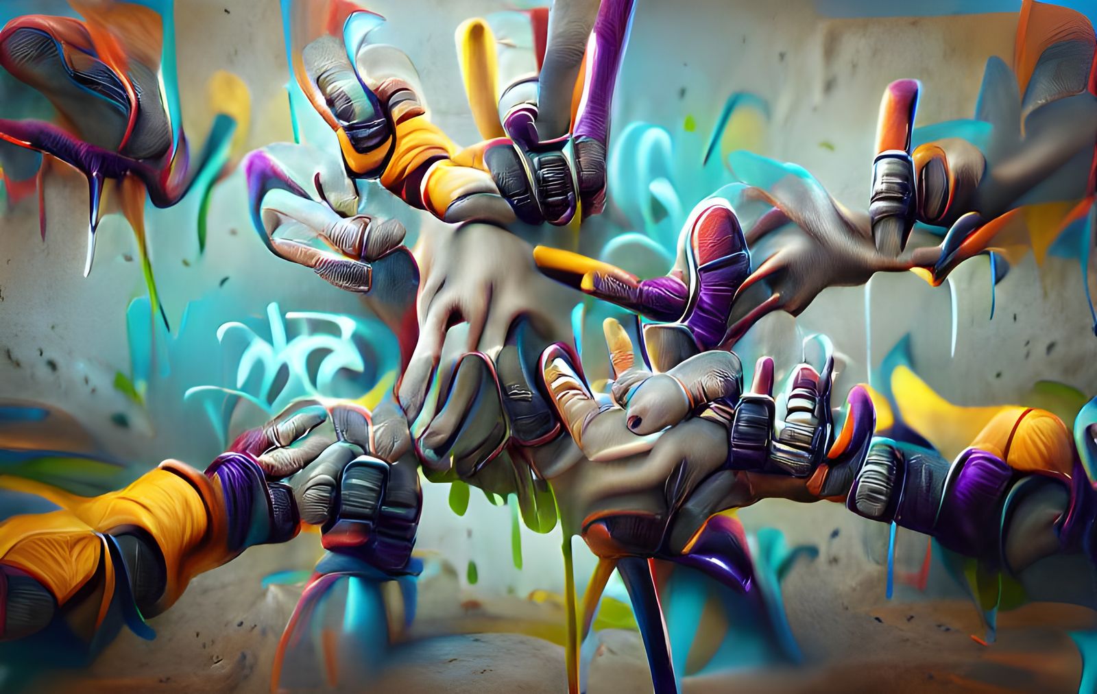 All hands together - AI Generated Artwork - NightCafe Creator
